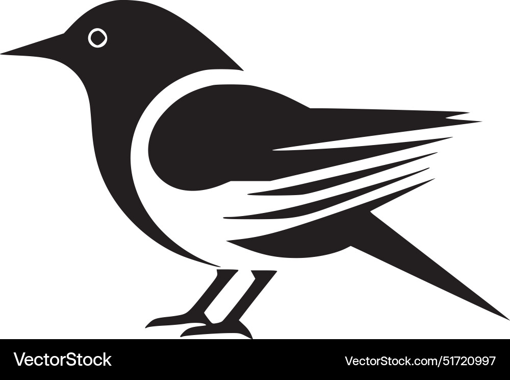 Bird - black and white Royalty Free Vector Image