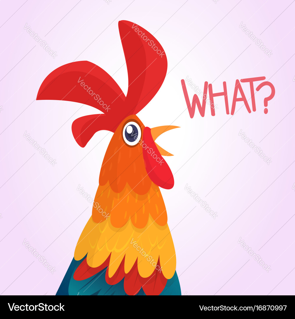 Cartoon Hahn mit hellen Federn Lizenzfreies Vektorbild