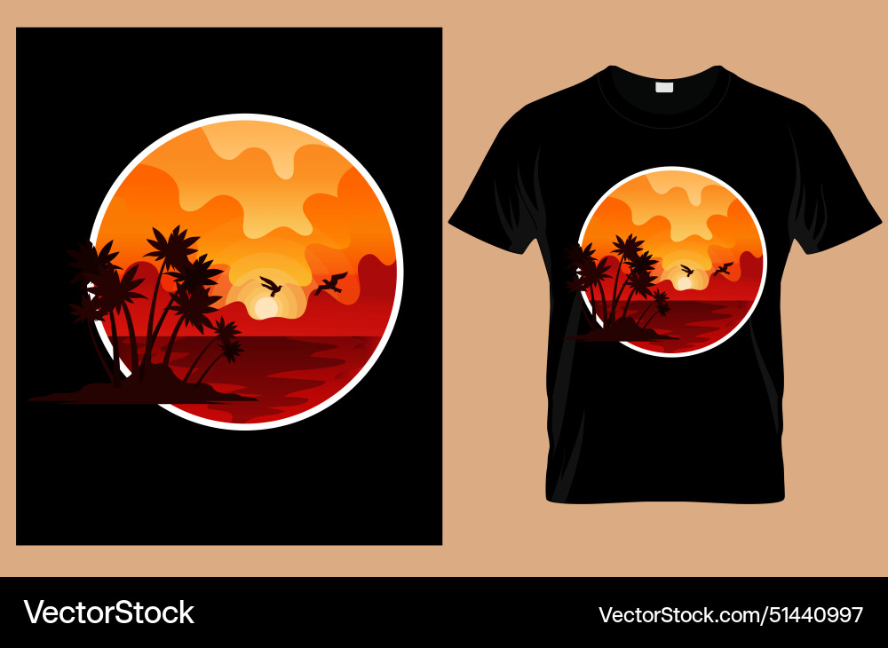 Digital art t shirt design tree Royalty Free Vector Image