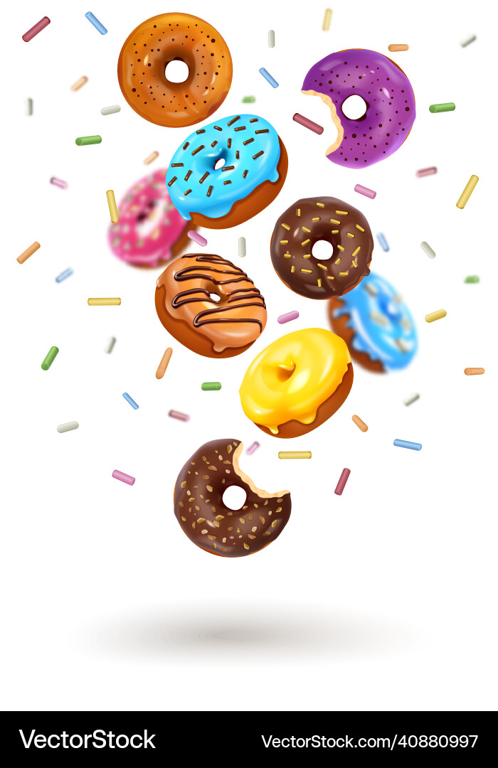 Donuts realistic design concept Royalty Free Vector Image
