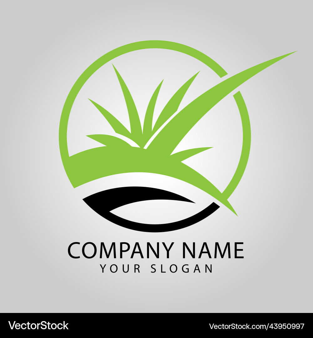 Grass circle logo design template image Royalty Free Vector