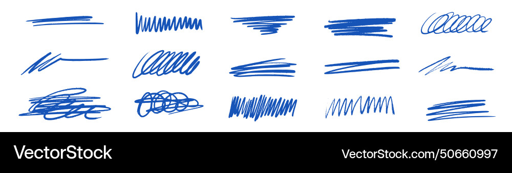 Line brush marker pen pencil stroke blue Vector Image