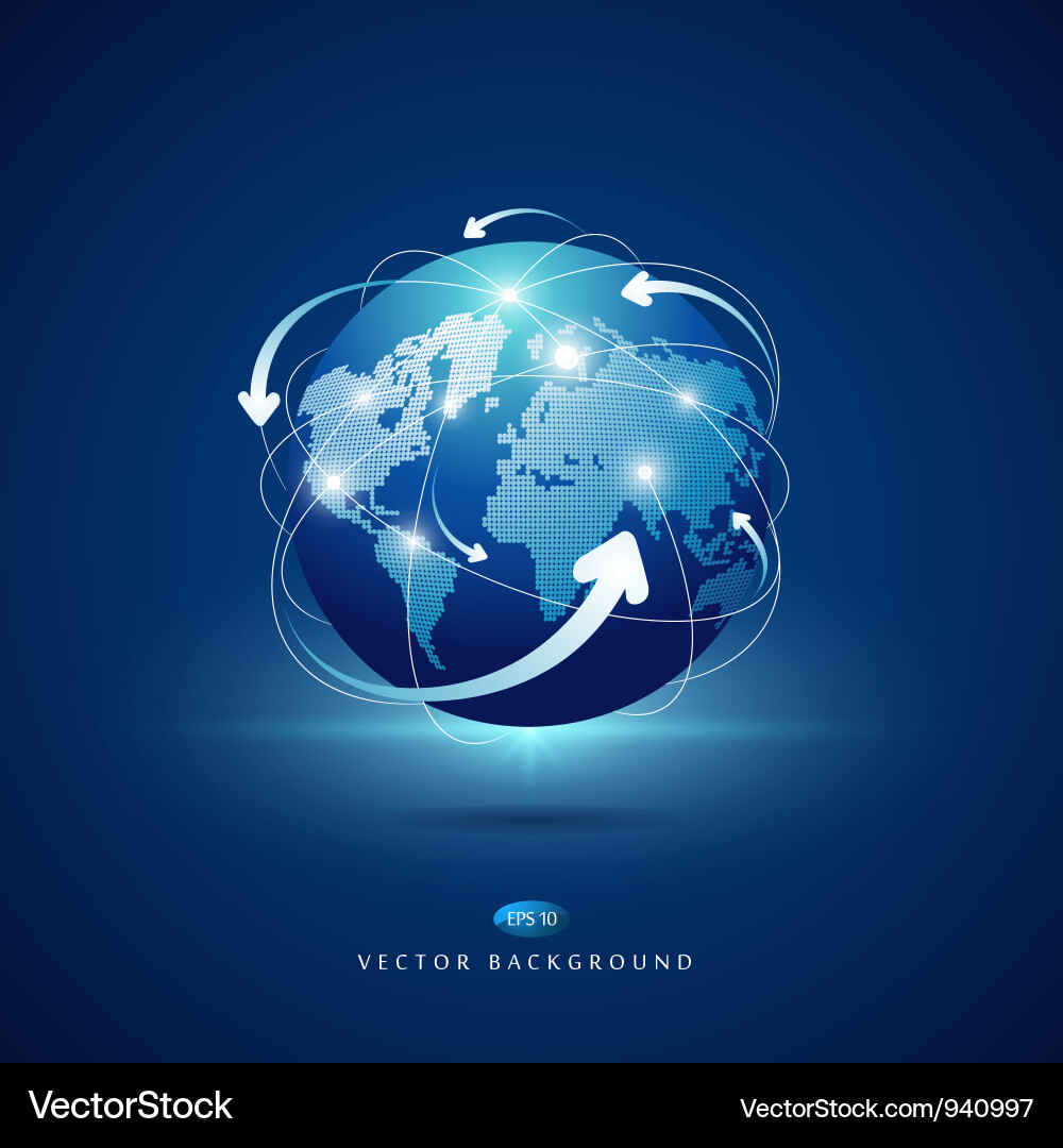 Modern globe connections network design Royalty Free Vector