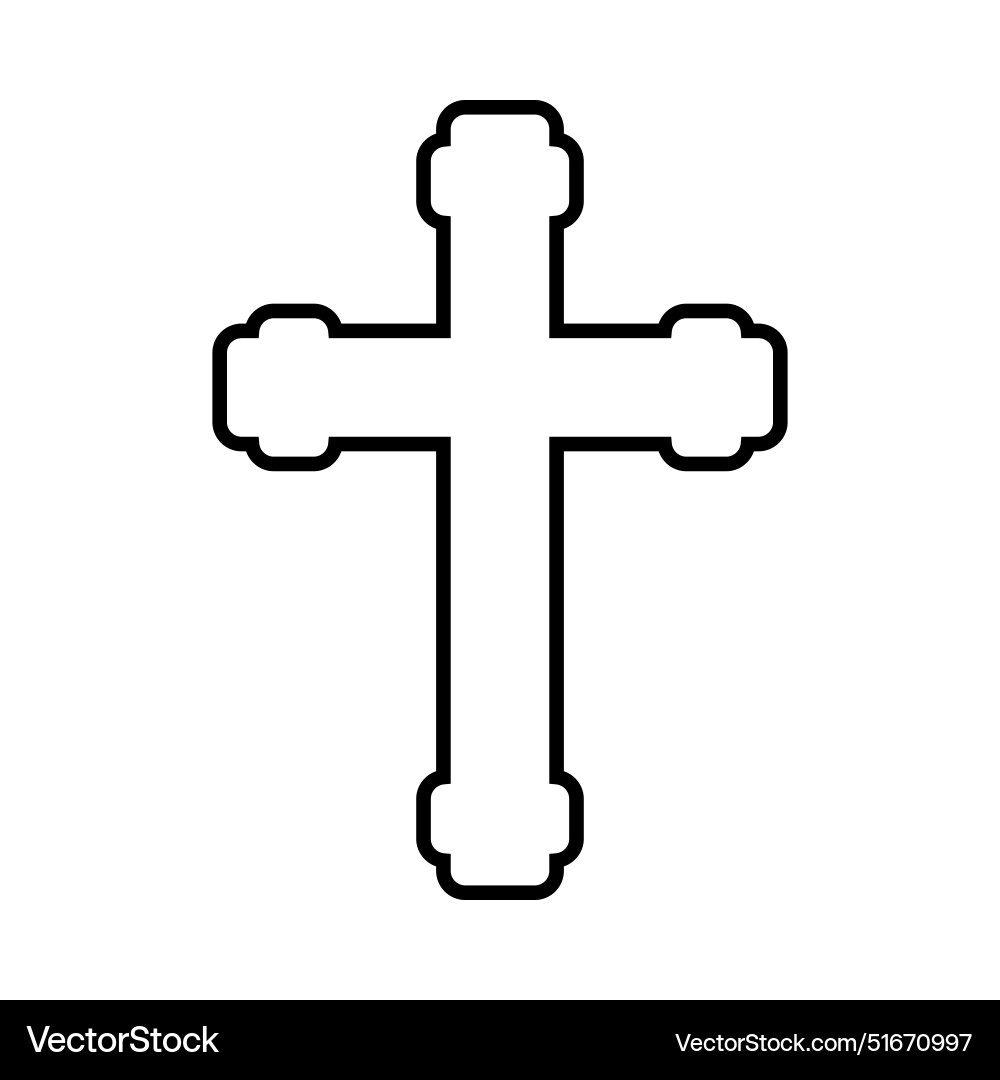 Simple cross icon christian symbol Royalty Free Vector Image