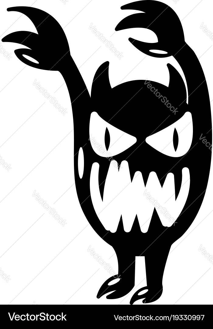 Simple Monster Icon - Black Style Royalty Free Vector Image