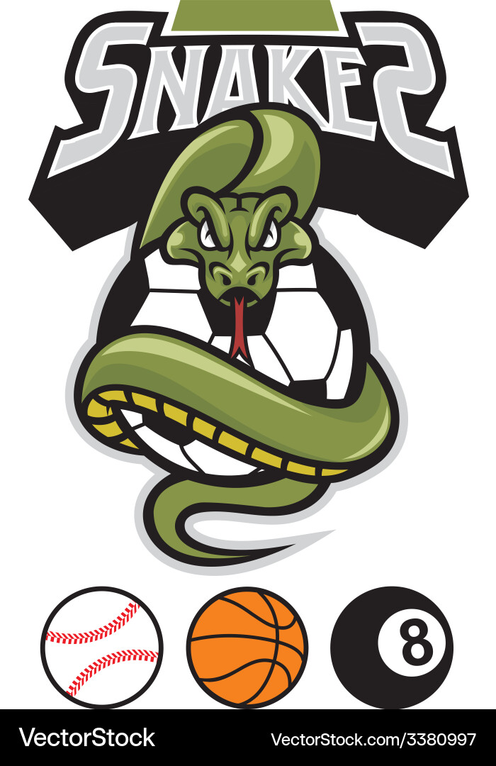 Snake grip a sport ball Royalty Free Vector Image