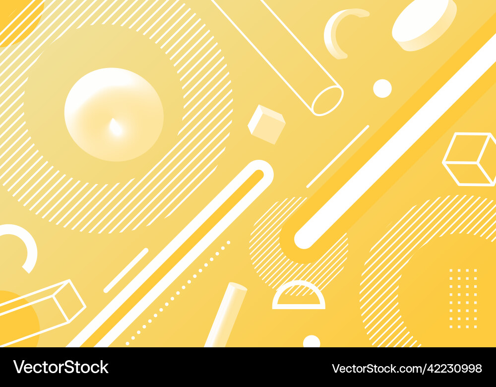 Abstract pattern 3d geometric elements yellow Vector Image