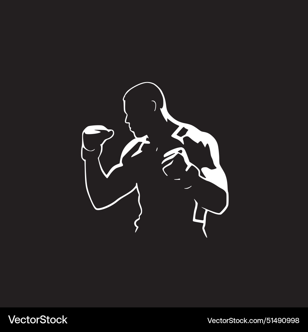 Boxing - black and white Royalty Free Vector Image