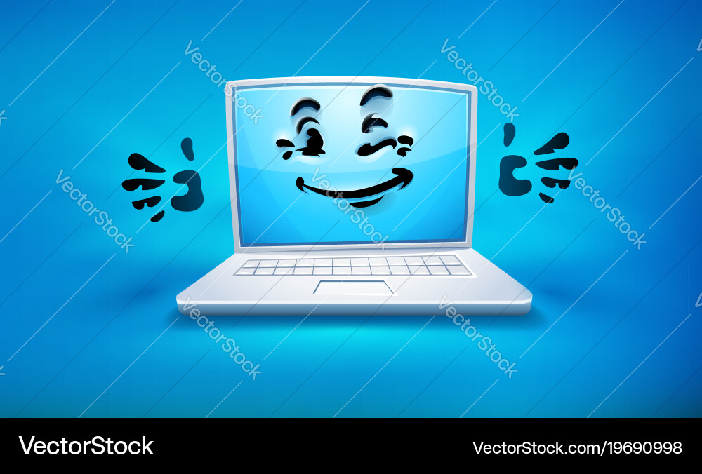 Cartoon laptop icon Royalty Free Vector Image - VectorStock