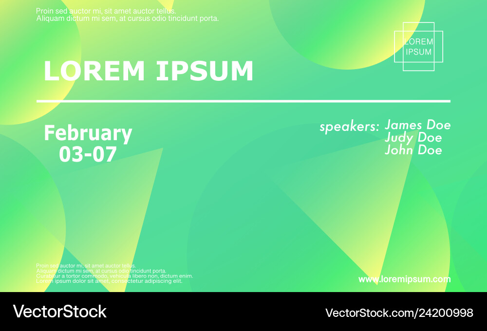 Conference invitation design template Royalty Free Vector