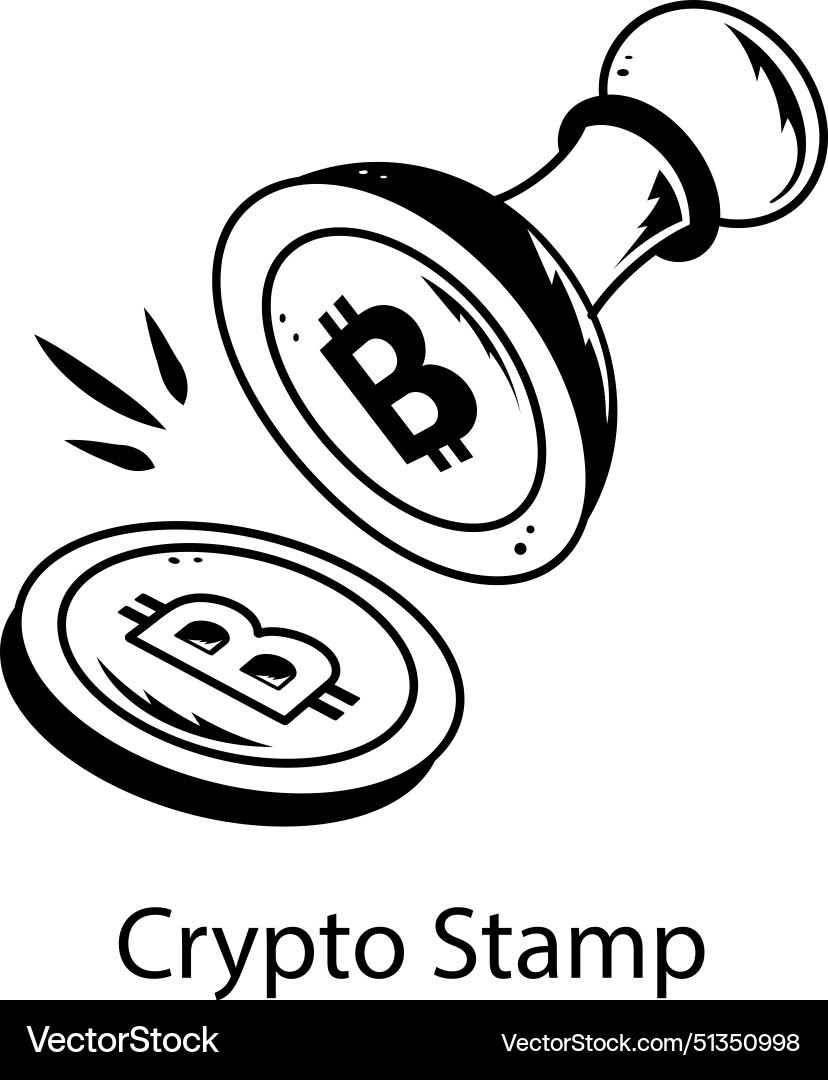 Crypto stamp Royalty Free Vector Image - VectorStock