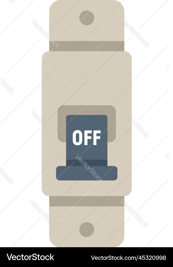 Current breaker icon flat circuit box Royalty Free Vector
