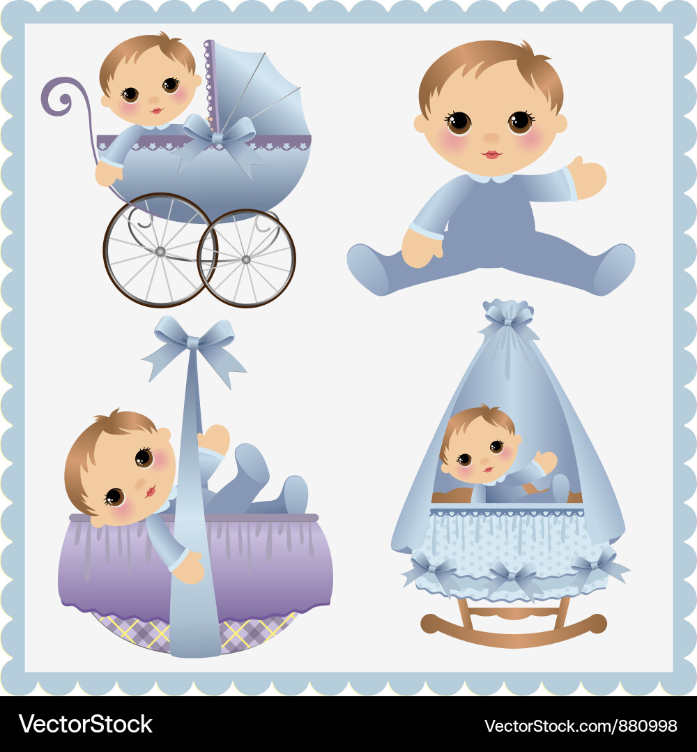 Cute collection of baby design elements Royalty Free Vector