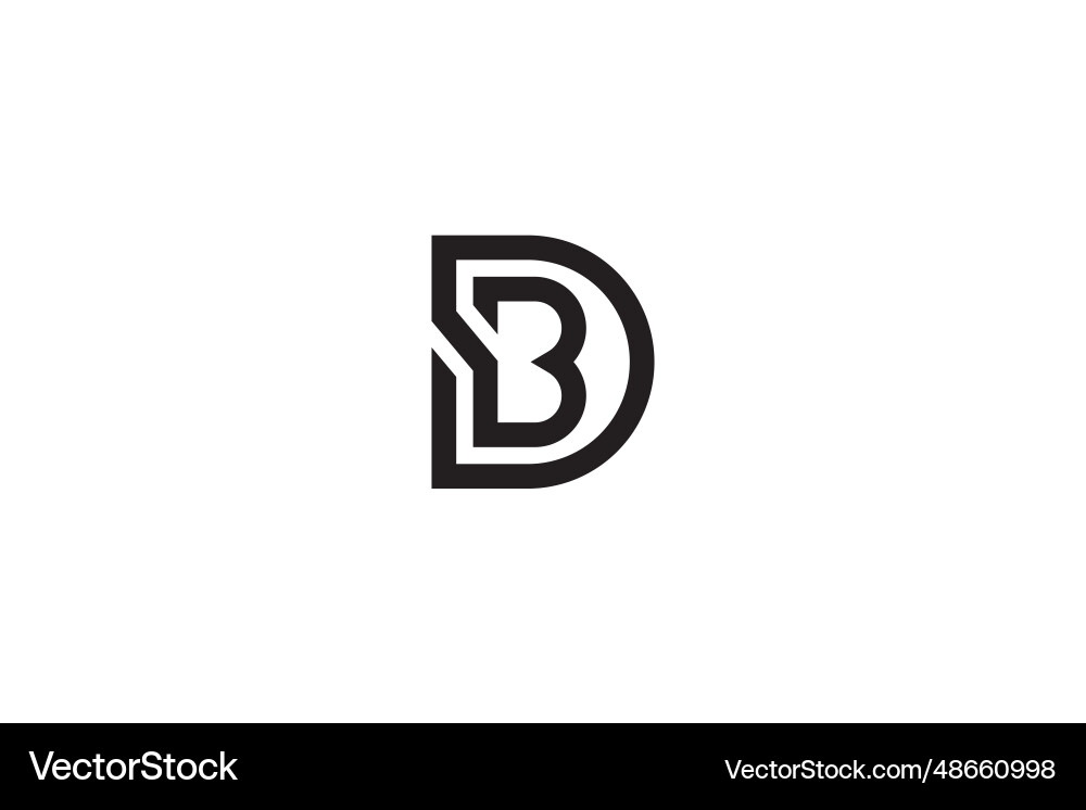 DB Monogram Logo - Minimalist Royalty Free Vector Image
