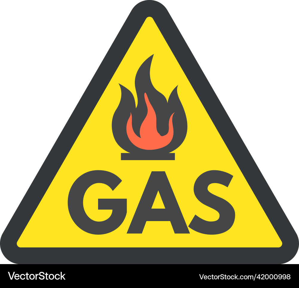 Flammable Gas Danger Triangle Sign Royalty Free Vector Image