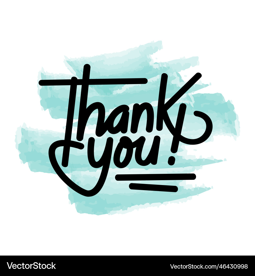 Handwritten Thank You Card Royalty Free Vector Image
