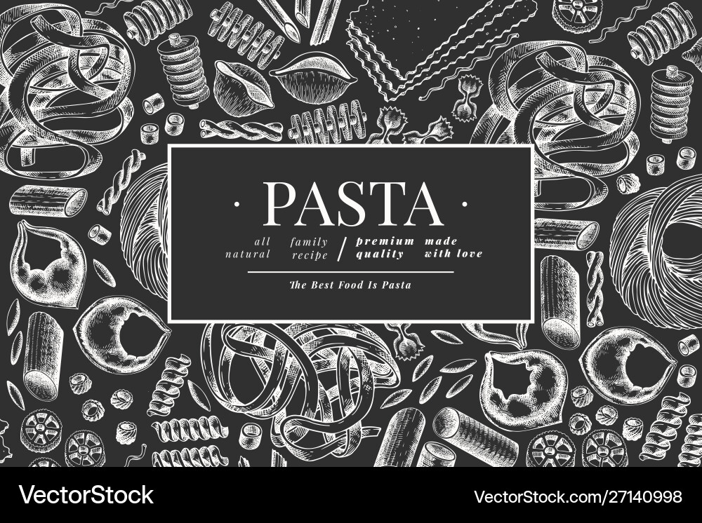 Italian pasta design template hand drawn food Vector Image
