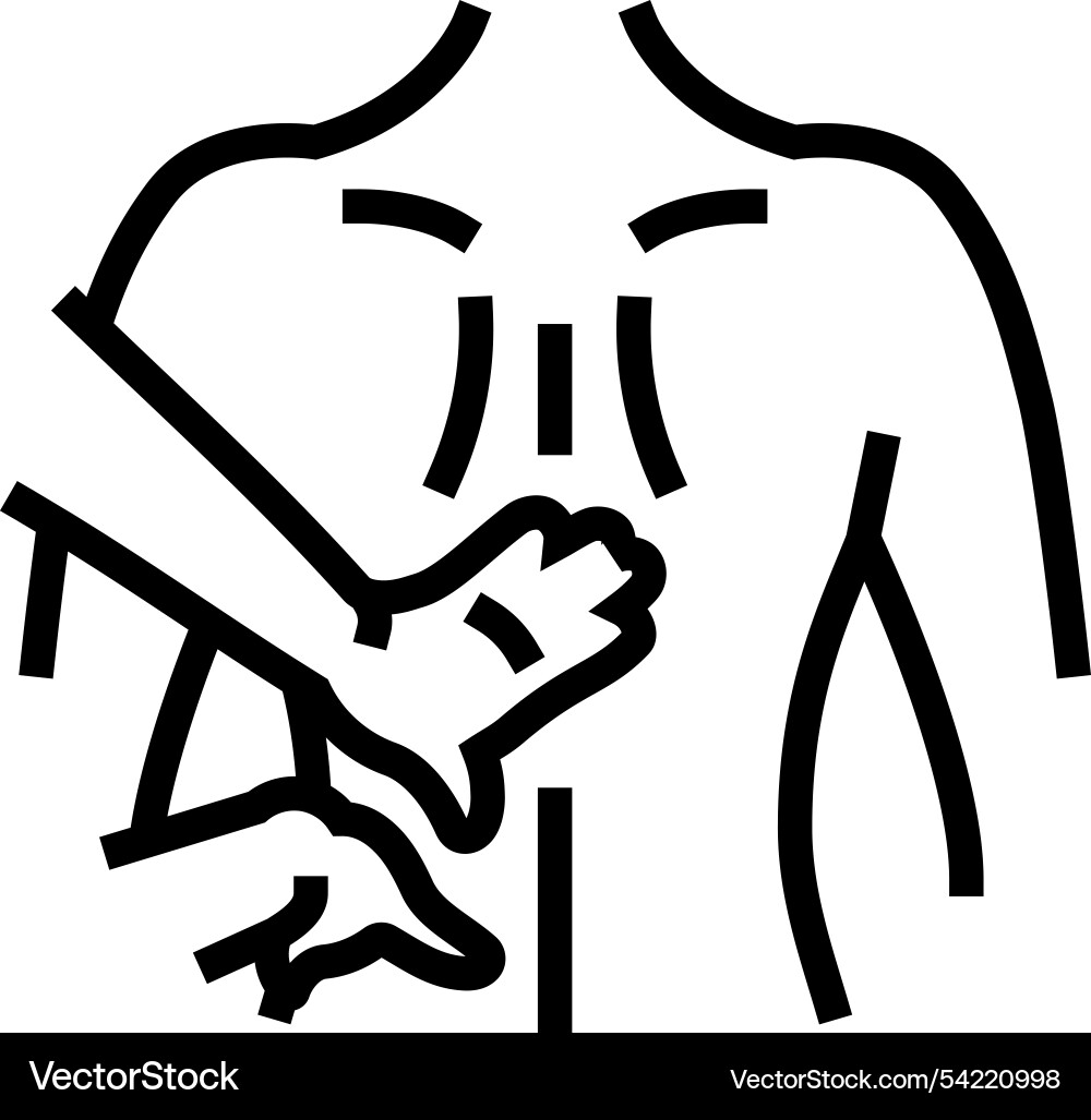 Lower Back Massage Therapy Line Icon Royalty Free Vector