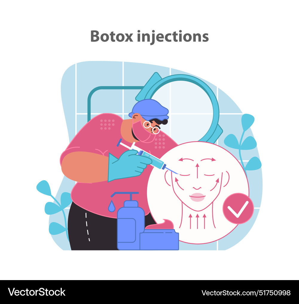 Professional botox injections procedure anti Vector Image
