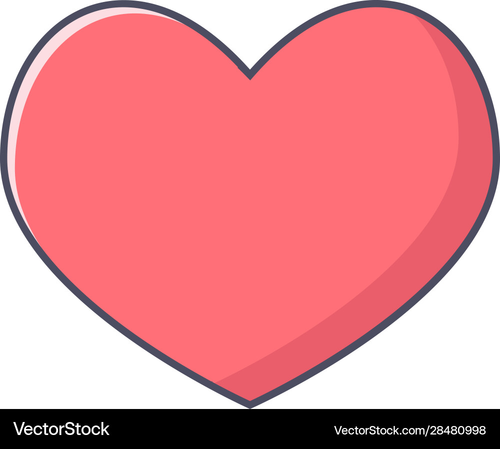 Simple heart love pink color flat design Vector Image