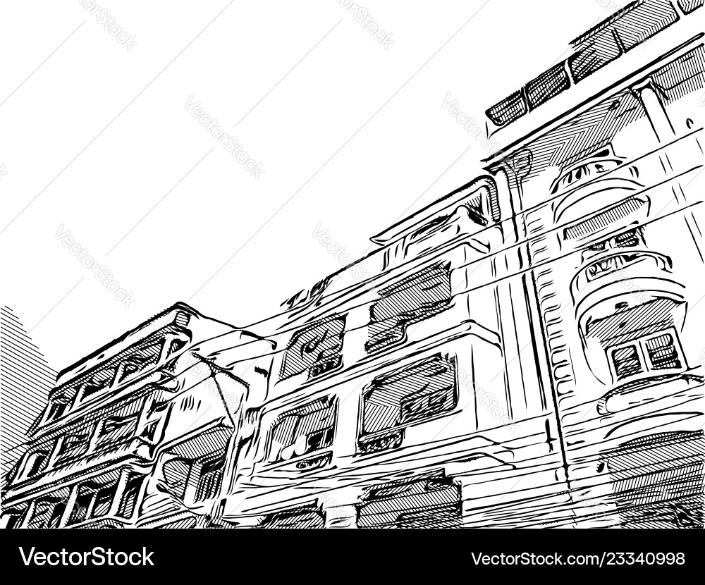 Sketch of building (23340998) – Royalty-Free Vector | VectorStock