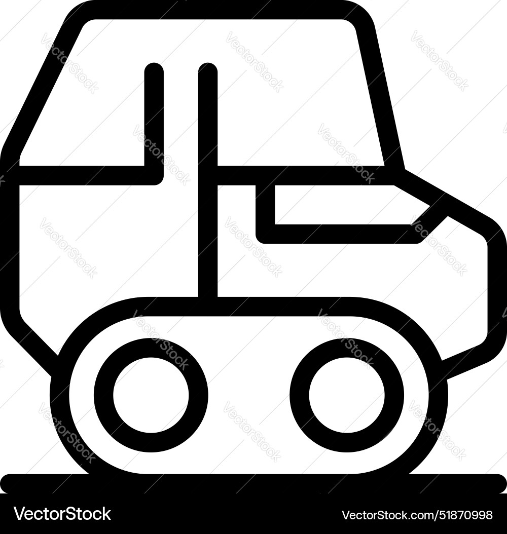Small tank with open top moving forward on tracks Vector Image