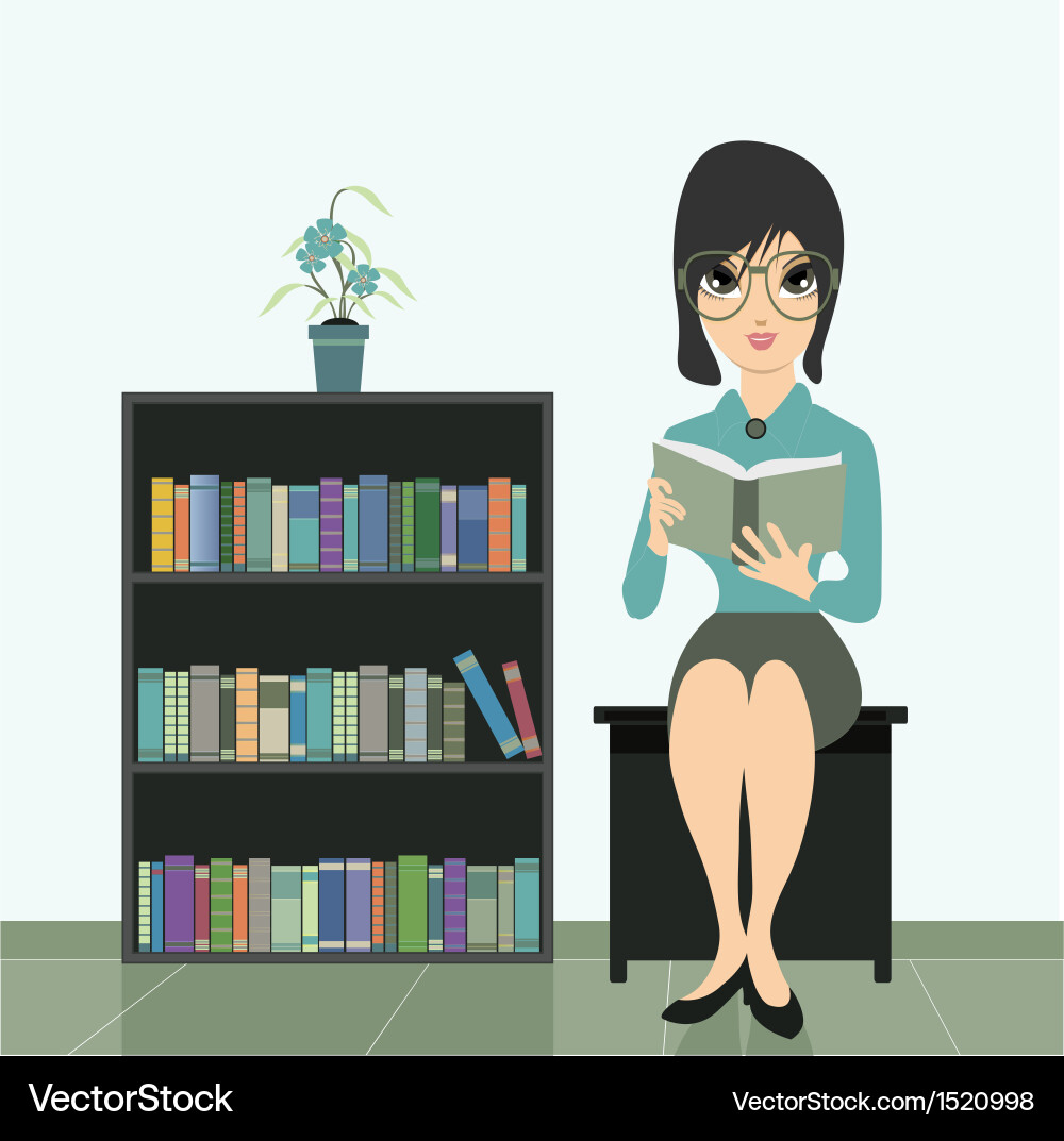 Woman reading Royalty Free Vector Image - VectorStock