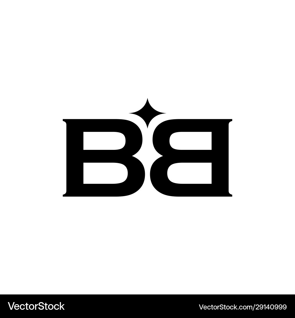 Bb letter mark lettermark logo icon Royalty Free Vector
