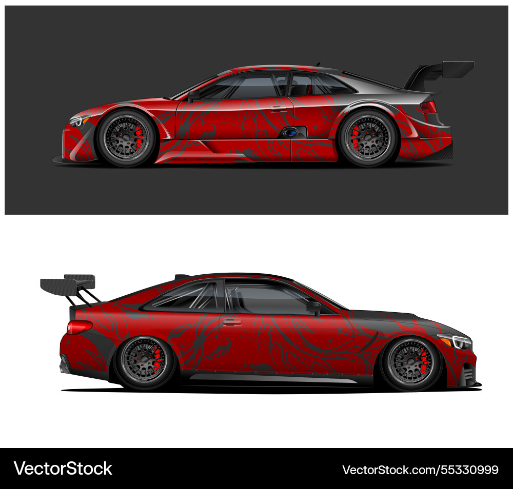 Car livery design graphic abstract stripe racing Vector Image
