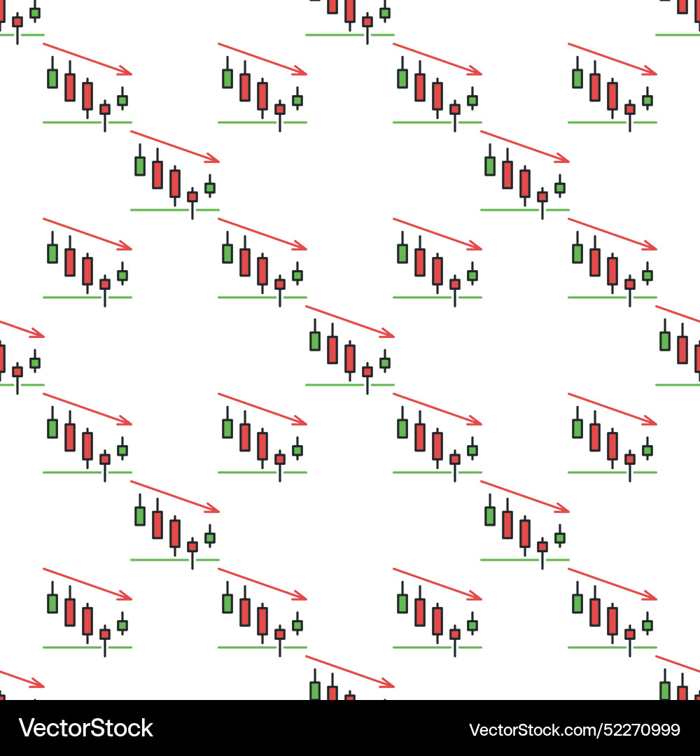 Downtrend crypro chart colored seamless pattern Vector Image