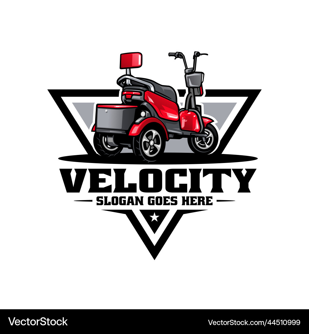 Electric scooter three wheels moped logo Vector Image