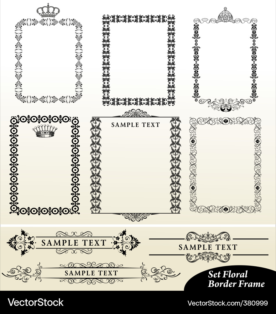 Elegant Vintage Border Frame Royalty Free Vector Image