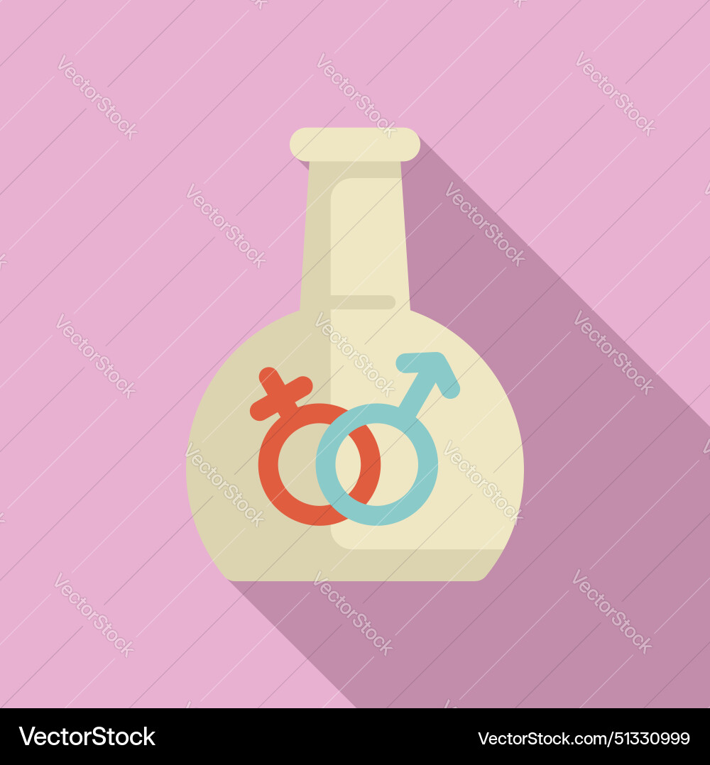 Gender symbols in a flask Royalty Free Vector Image