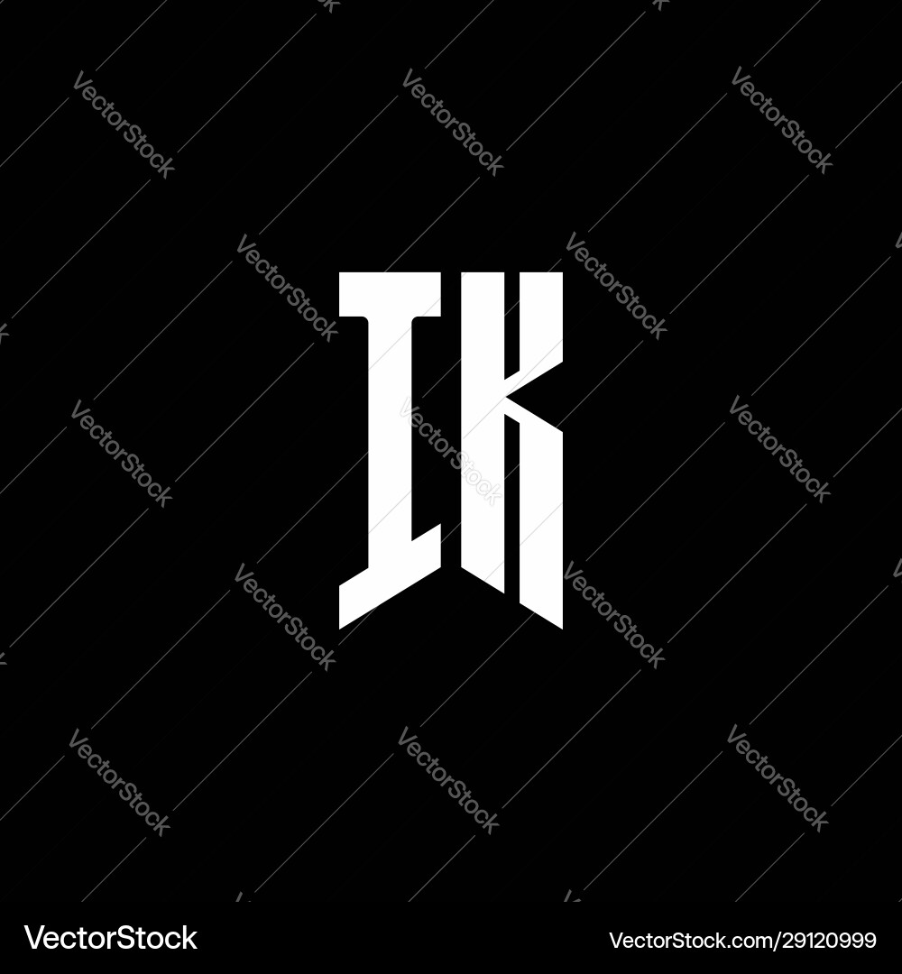 Ik logo monogram with emblem style isolated Vector Image