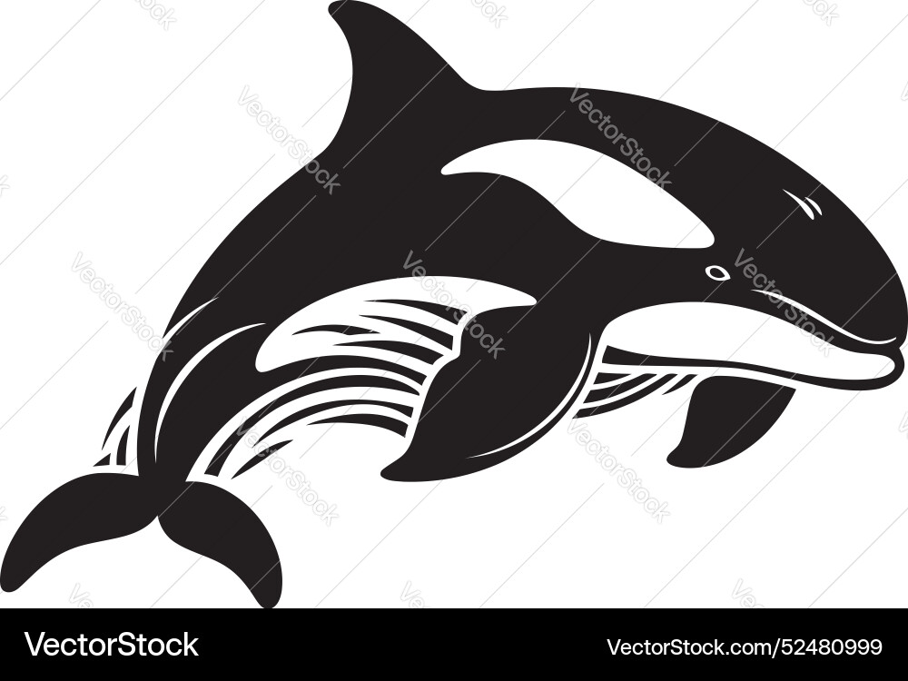 Petite poseidon adorable orca emblem tiny titan Vector Image