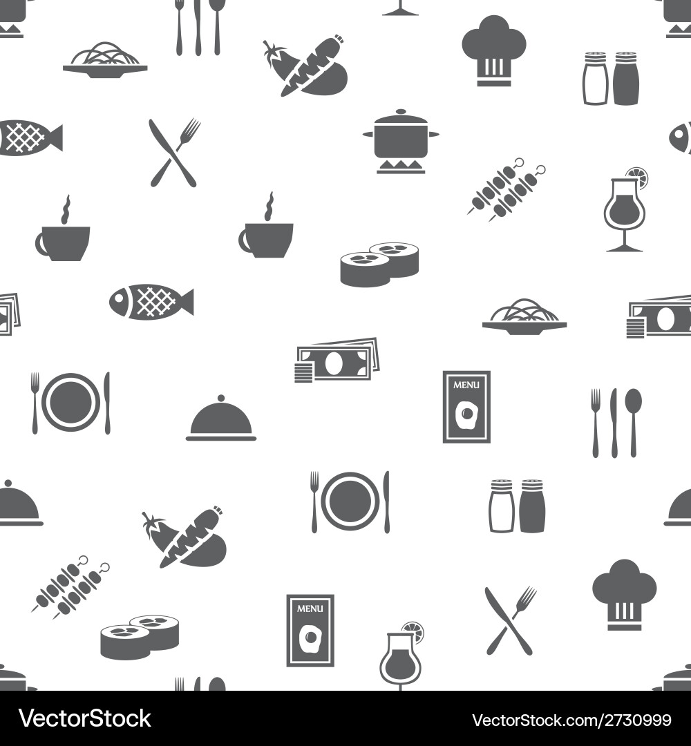 Restaurant seamless pattern Royalty Free Vector Image