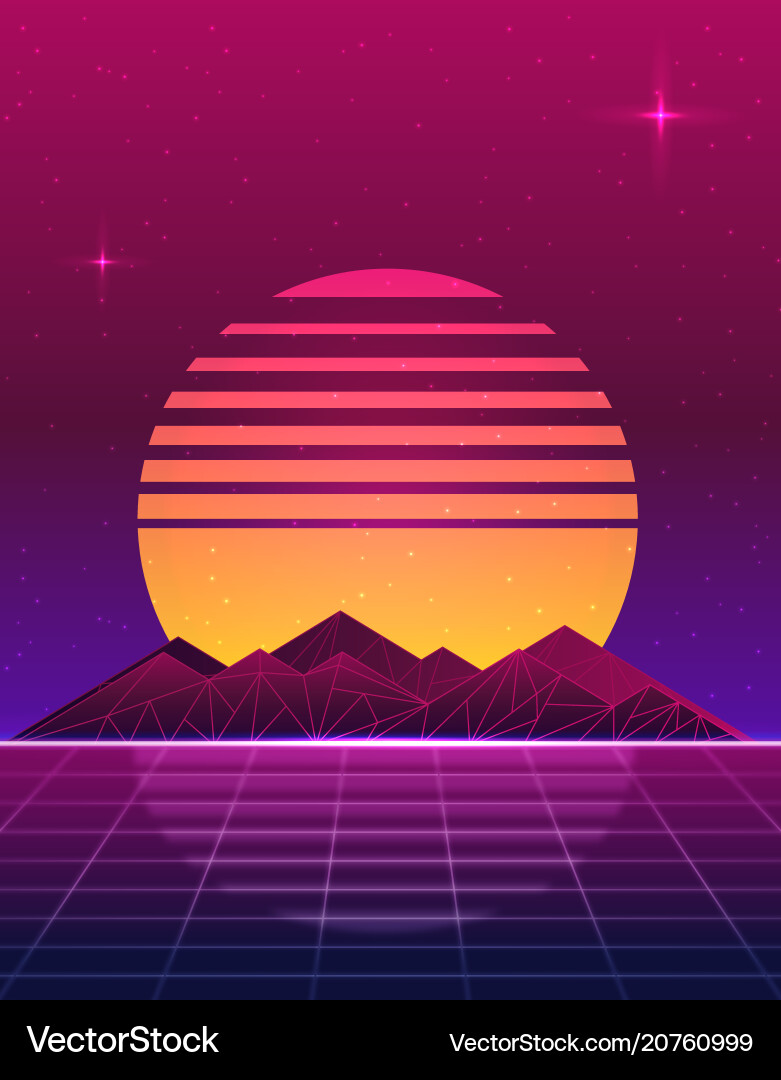 Retro futuristic background Royalty Free Vector Image