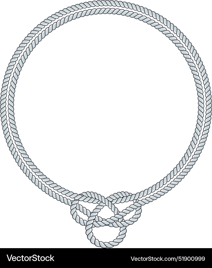 Round rope frame isolated on white background Vector Image