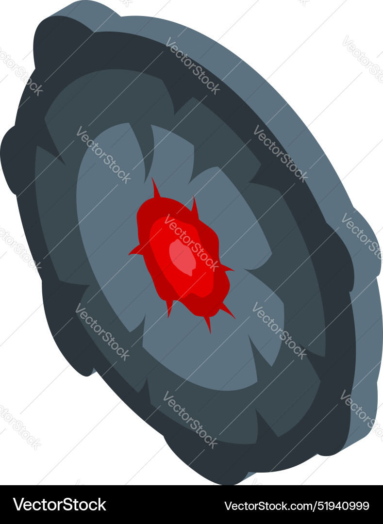 Round stone shield protecting from attacking enemy