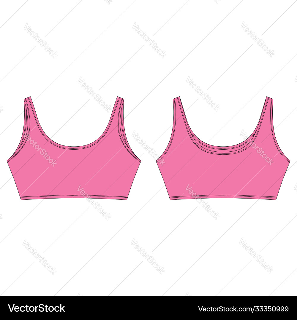 Technical sketch bright pink color crop top Vector Image