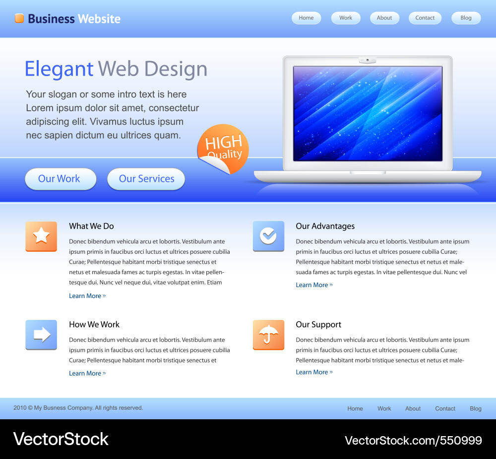 Website template Royalty Free Vector Image - VectorStock