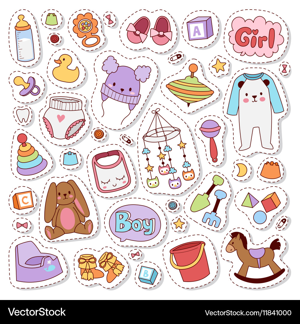 Baby stickers badge Royalty Free Vector Image - VectorStock
