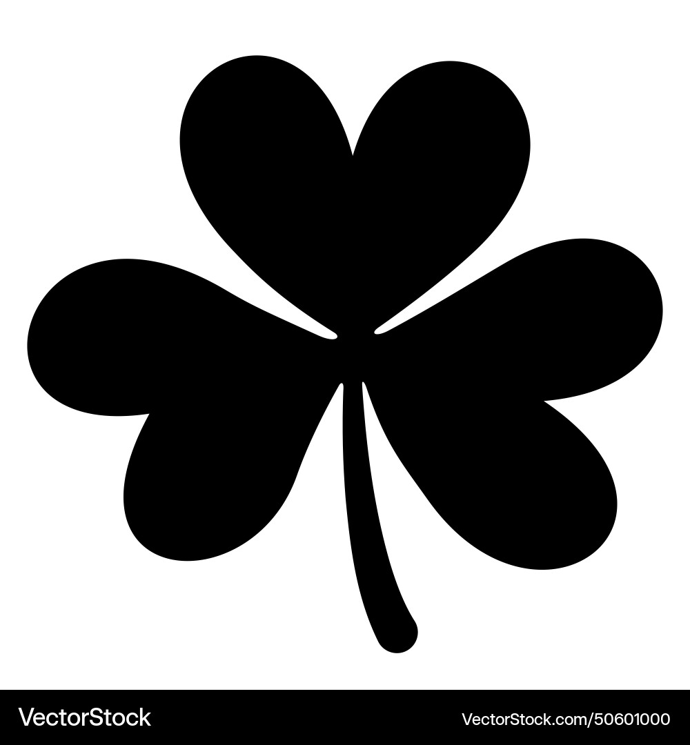 Bold schwarz Klee Silhouette Lizenzfreies Vektorbild