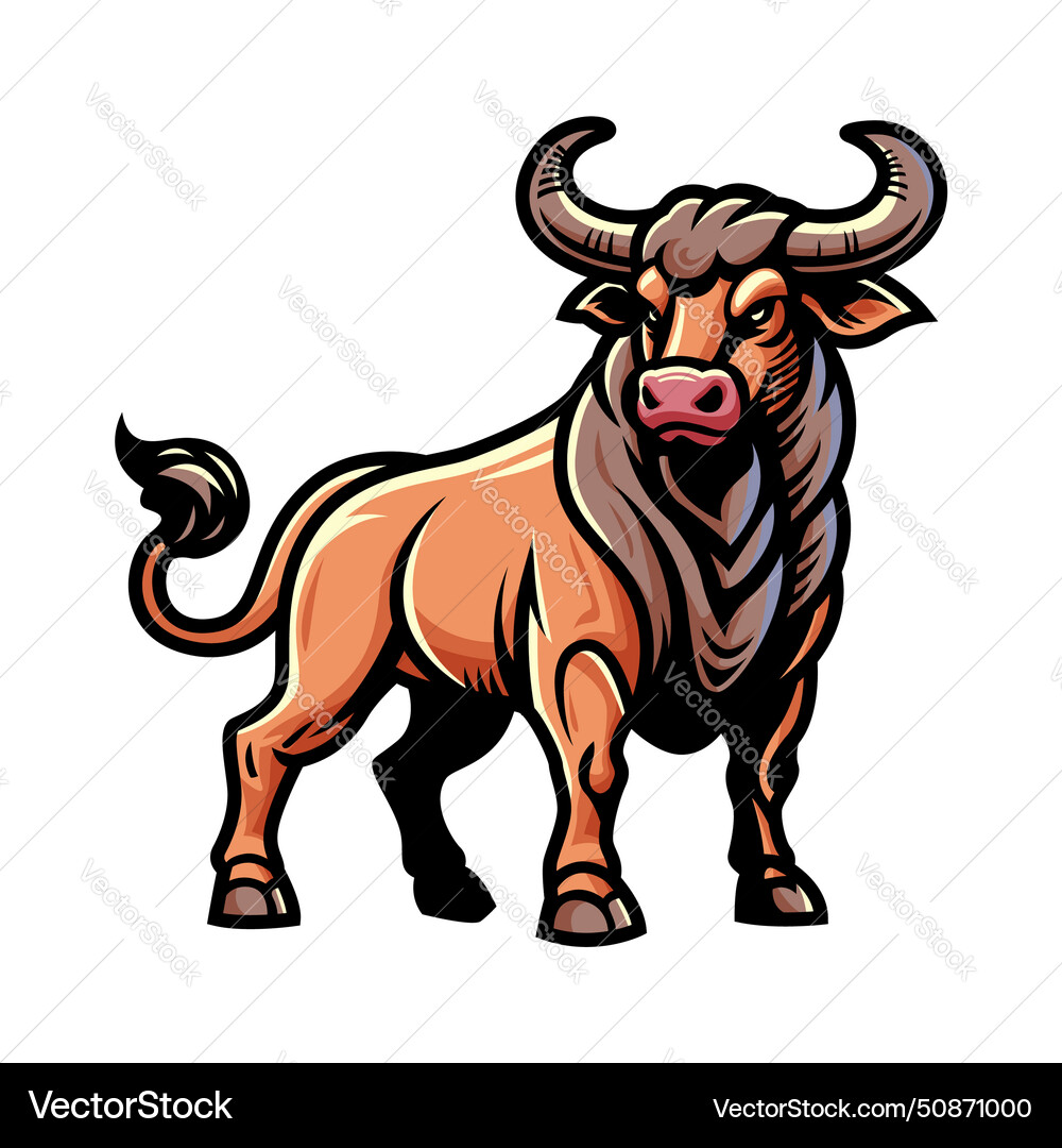 Buffalo mascot bull cartoon Royalty Free Vector Image