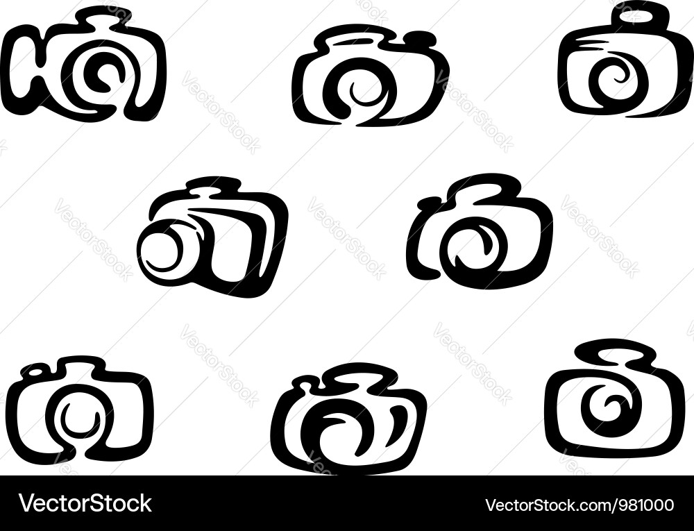 Camera Icon Set Royalty Free Vector Image - VectorStock