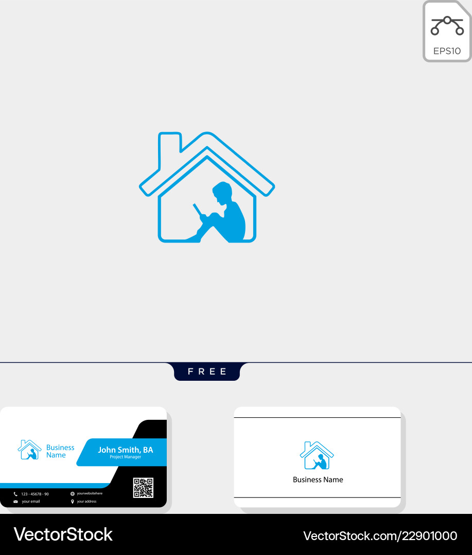 Child home learning concept logo template free Vector Image