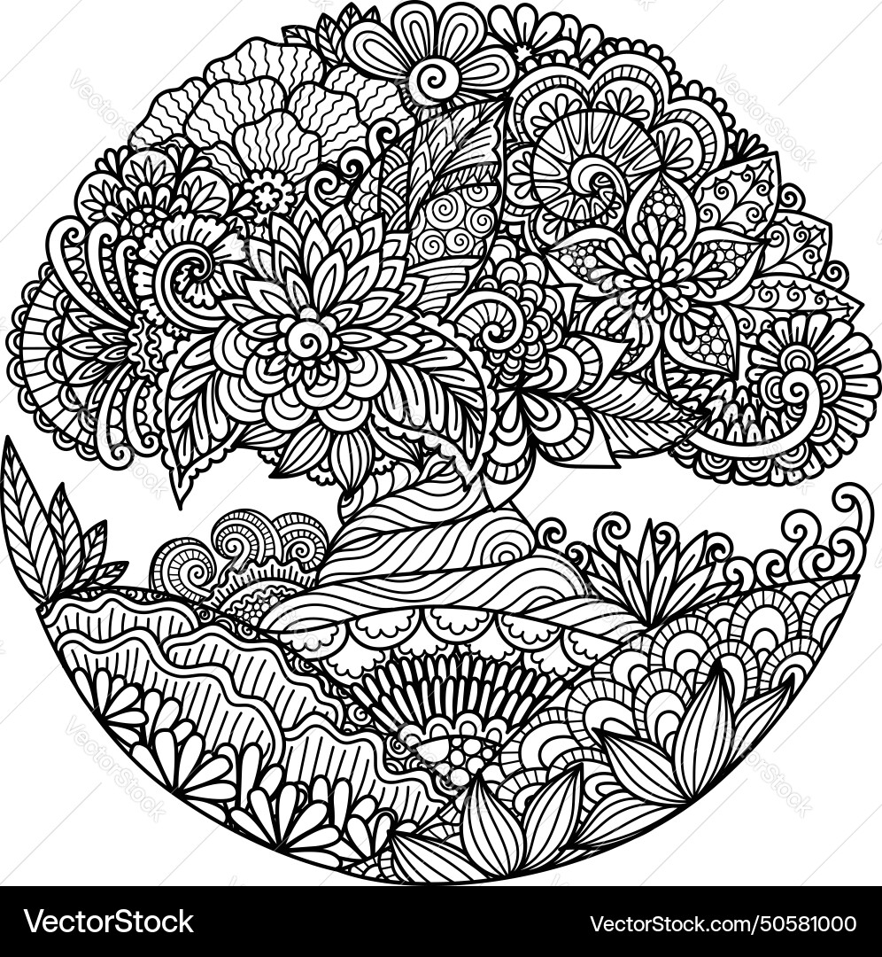 Circular tree Royalty Free Vector Image - VectorStock