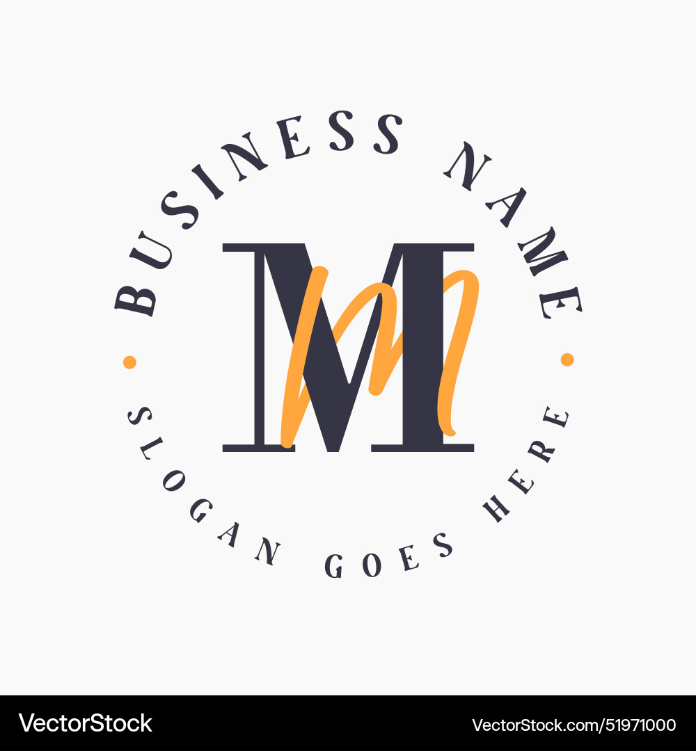Elegant letter mm initials logo for corporate Vector Image