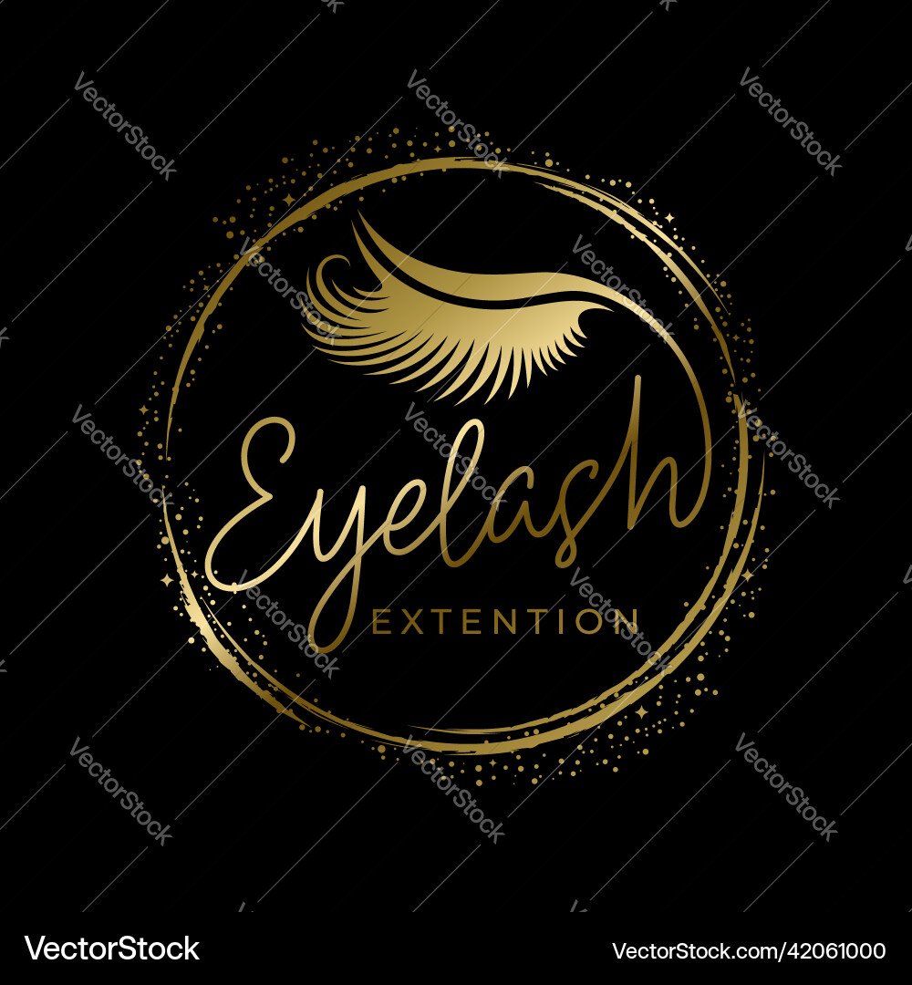 Eyelash extension logo design Royalty Free Vector Image