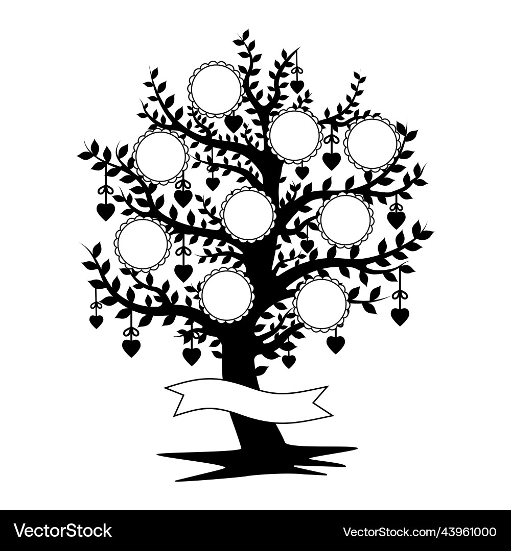 Family tree template color isolated Royalty Free Vector